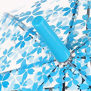 ThreeH Clear Cherry Umbrella Auto Open Transparent Windproof for Kids or Outdoor Weddings 32 Inches Diameter,KS11 Blue