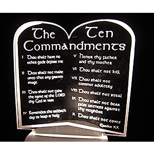 Jismu 3D LED Lamp 10 Commandments Decorative Lamp Best Gift for Him or Her