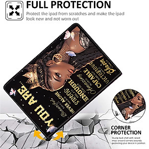 Case for iPad 10.2 9th / 8th / 7th Generation (2021/2020/2019 Model) 10.2 Inch, iPad Air 3 Case/10.5 Inch Pro,Smart Stand Cover Auto Sleep/Wake，African Americans Women Queen with Butterflies