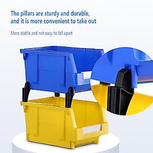 AERCANA Plastic Storage Bins Shop Stackable Organizer Bins Parts Bin Shelf Storage Bin Garage Storage Bins(Yellow,Pack of 9)