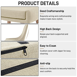 E&D FURNITURE Dining Chairs, Accent Living Room Chair Set of 6 Beige Kitchen and Dining Room Chairs with High Back 6 Pack Fabric Dining Chairs Sillas para Comedor Upholstered Dining Metal Leg Chairs