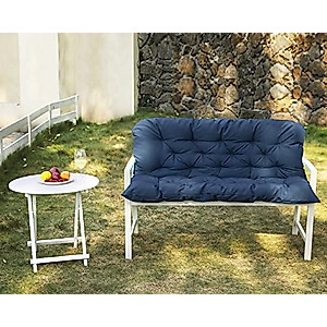 COSNUOSA Swing Replacement Cushions Waterproof Porch Swing Cushions 2-3 Seater Outdoor Swing Cushions for Outdoor Furniture Navy 60x40 Inches