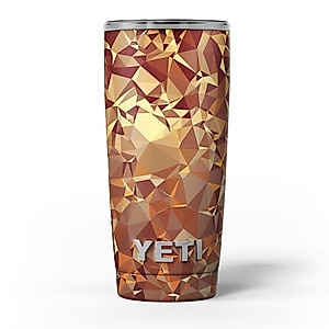 Design Skinz Orange Geometric V5 - Skin Decal Vinyl Wrap Kit Compatible with The Yeti Rambler Cooler Tumbler Cups