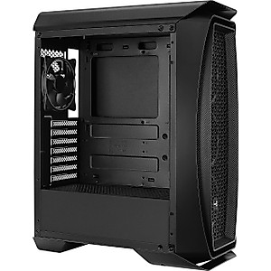 Gaming PC Case Mid-Tower Chassis by AeroCool, AeroOne Eclipse Black, Tempered Glass Panel, 4X RGB Fans, 2X USB 3.0, ATX Desktop Case