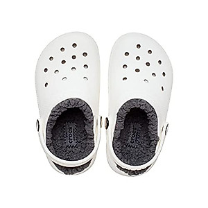 Crocs Classic Lined Clog | Kids' Slippers, White, 2 Little Kid