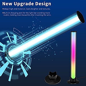 PIMBTPE Smart RGB Light Bar, 4 Pack Smart Light Bar with Scene and Music Modes, Gaming Lights Ambient Lighting with TV Backlight for Entertainment, Movies, Bedroom Decoration (APP & Remote Control)