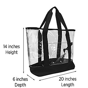 20" Large Clear Tote Bag with Small Pouch