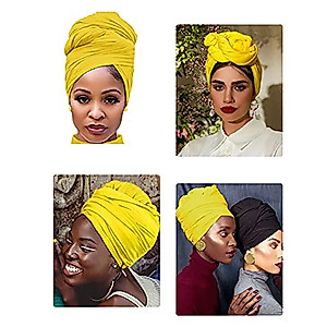 Harewom 3PCS Head Wraps for Black Women Turban Headwraps Stretchy African Hair Wraps Soft Jersey Head Scarf Tie Headbands Pack for Dread Locs Natural Hair