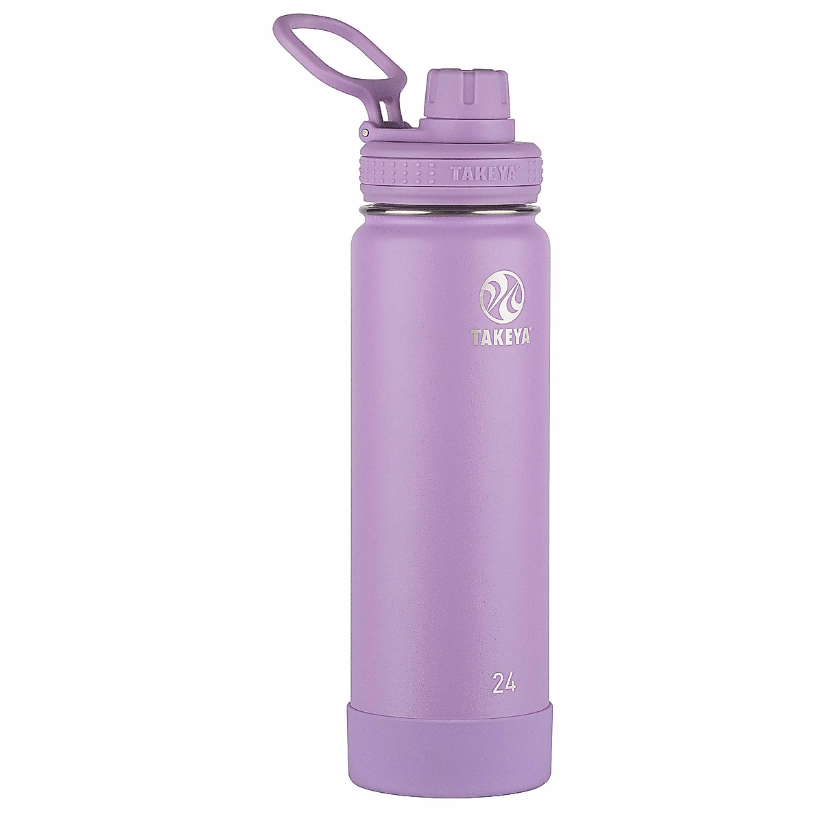Takeya Actives Insulated Stainless Steel Water Bottle with Spout Lid, 24 Ounce, Bluestone & Actives Insulated Stainless Steel Water Bottle with Spout Lid, 24 oz, Lilac
