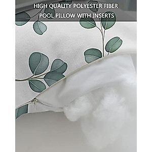 Recliner Head Pillow Ledge Loungers Chair Pillows with Insert Summer Leaves Pattern Lumbar Pillow with Adjustable Strap Outdoor Waterproof Patio Pillows for Couch Beach Pool Office Chair, 2 PCS