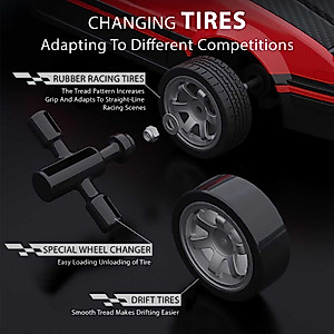 Remote Control Car RC Drift Car 1:16 Scale 4WD RC Car with LED Lights 2.4GHz 30km/h Hard Shell RTR High Speed Drift Racing Sport Toy Car for Adults Boys Girls Kids Gift 2Pcs Rechargeable Batteries