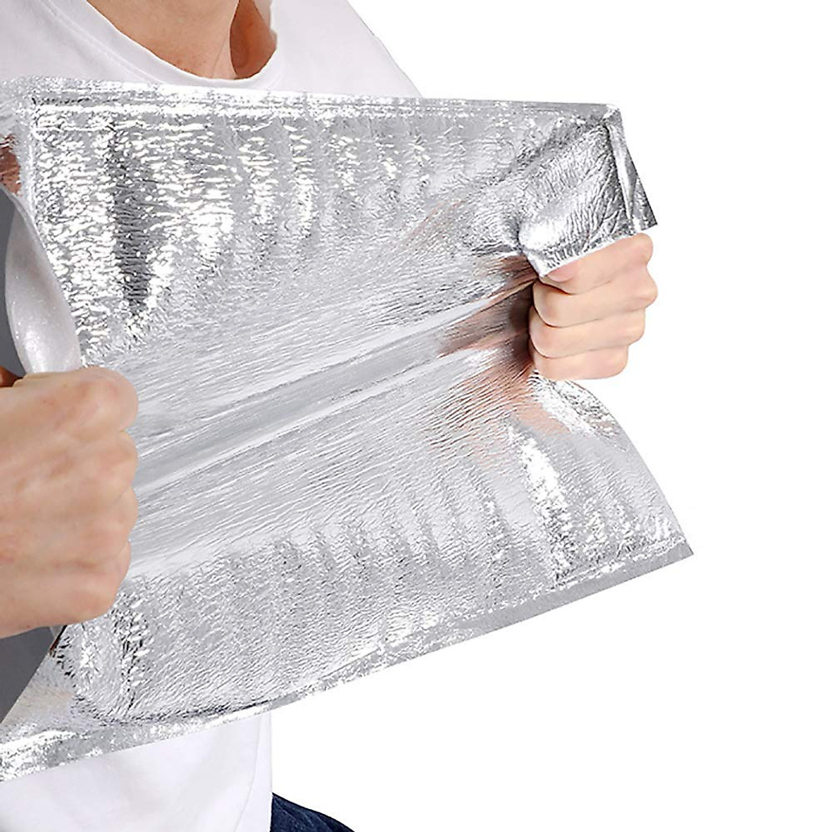 SMILCO Reusable Insulation Bags Thermal Box Liners Metalized Box Liners Lunch Food Box Shopping Bag Insulation Lining Waterproof Insulation Package (25 Pack/ 8 In x 11 In)…