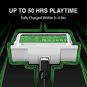 2 Pack Rechargeable Controller Battery Pack for Xbox One/Xbox Series X S with 4 Battery Cover (White) Play and Charge Kit with Micro USB Charging Cable for Xbox 1 S/X/Elite Wireless Remote