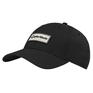 TaylorMade Golf Standard Cage Patch Logo Hat, Black, Medium