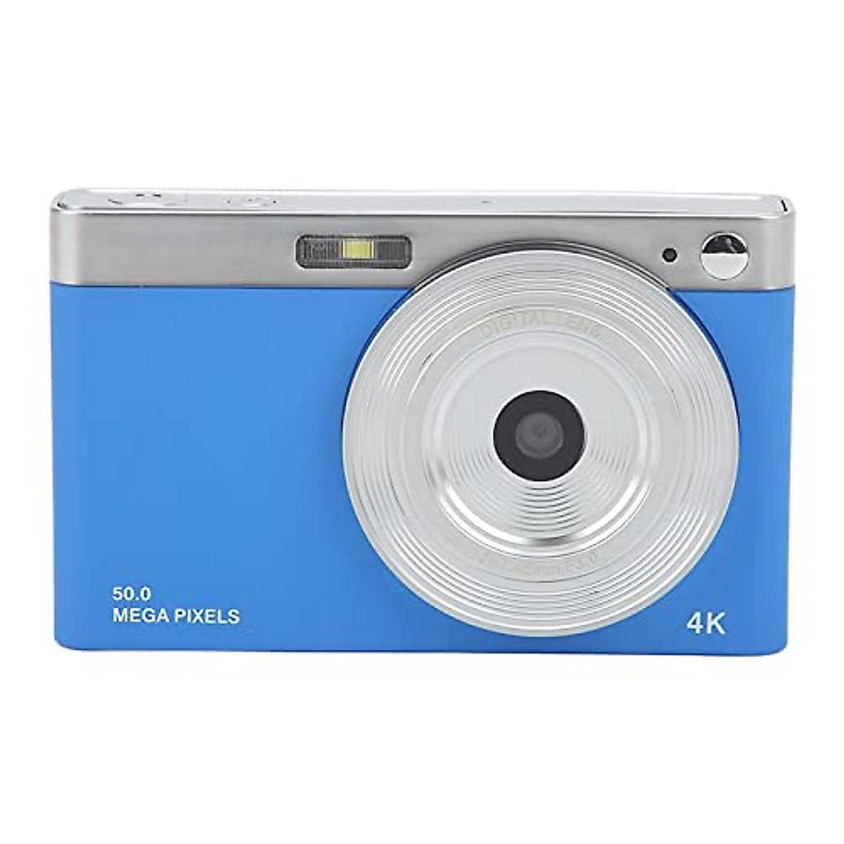 4K Digital Camera, 2.88In 50MP Pixels Mirrorless IPS HD Compact Camera, AF Autofocus 16X Zoom Camera with Built in LED Fill Light (Blue)