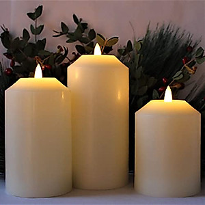 LED Lytes Flameless Candles with Timer, LED Candles, Battery Operated Candles Set of 3 Decorative Homr Decor Candle