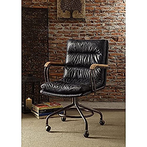 ACME Harith Executive Office Chair - 92417 - Vintage Blue Top Grain Leather