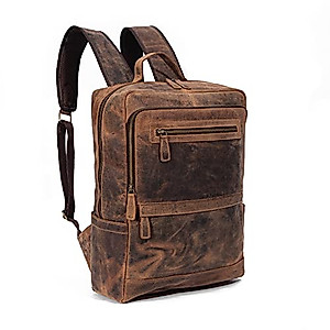 Leather backpack purse rucksack laptop bag for women and men travel school college hiking travel essential shoulder camping Premium buffalo leather bag by KPL