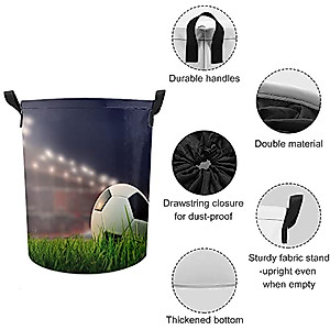 KURISOE soccer Laundry Hamper Boys Sport Theme Laundry Hamper Football Game Organizer Basket for Girl Bedroom, Bathroom, Dorm
