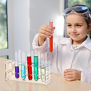 Yoande 2 Pcs Acrylic Test Tube Rack 12 Wells 10ml Acrylic Centrifuge Tube Holder Clear Test Tube Rack 16mm/ 0.63 inch Lab Test Tube Transparent for 10ml Centrifuge Tubes Clear