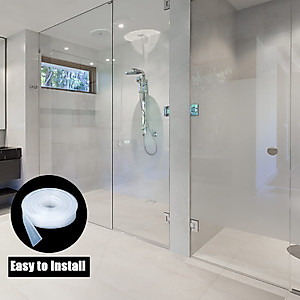 Shower Door Bottom Seal Strip Replacement Shower Bottom Waterproof Door Rubber Sweep Trim Clear Seal for Home Bathroom Glass Shower Door, 108 Inch