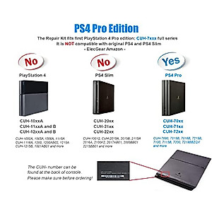 ElecGear Replacement Internal Cooling Fan for PS4 Pro CUH-7xxx – CPU Heatsink Cooler, Arctic MX-2 Thermal Compound Paste, TR8 Torx Security, PH0 Screwdriver Repair Tool Kit for PlayStation 4 Pro