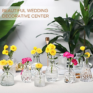 BIGIVACA Set of 30 Clear Bud Vases for Wedding Centerpieces and Table Decor