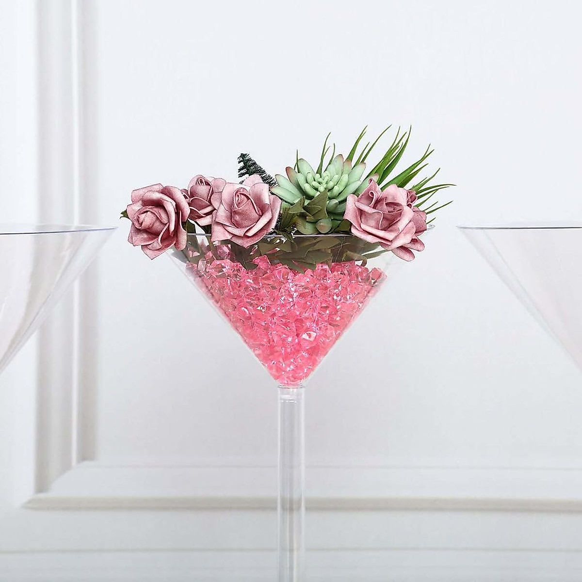 TABLECLOTHSFACTORY Wholesale Plastic Sturdy Centerpiece Martini Cup Stand Wedding Party Event Decoration - SET OF 4