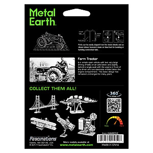 Metal Earth Farm Tractor 3D Metal Model Kit Bundle with Tweezers Fascinations