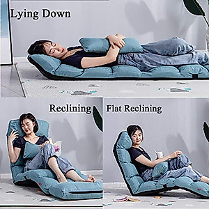 FBKPHSS Multifunctional Lazy Sofa, Adjustable Folding Lazy Sofa Chair Washable Comfortable Floor Lazy Sofa Tatami with Backrest for Bedroom Living Room,Rose red,80.7"*20.8"*7"