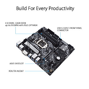 ASUS Prime B460M-A LGA 1200 (Intel® 10th Gen) Micro ATX Motherboard (Dual M.2, 1Gb LAN, USB 3.2 Gen 1 Ports, HDMI, DisplayPort, 4K@60Hz and Aura Sync RGB)
