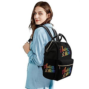 FunnyStar Autism Ribbon Mom Women's Laptop Backpack Travel Nurse Shoulder Bag Casual Mommy Daypack