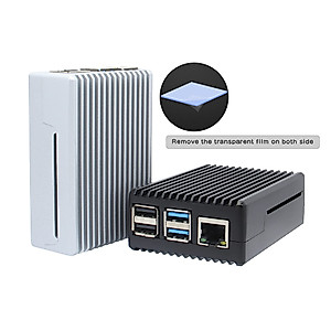 Geekworm for Raspberry Pi 4 Aluminum Case, Heavy Duty Passive Cooling Metal Case/Housing with Heatsink Pillar Compatible with Raspberry Pi 4 Model B Only-Black (P173)