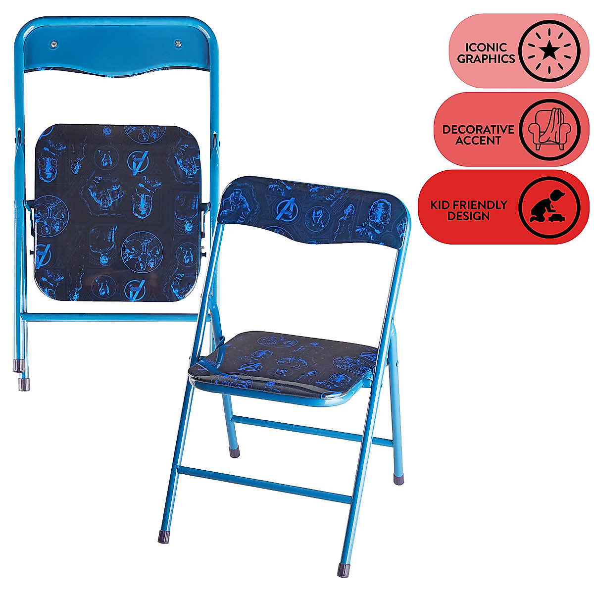 Marvel Avengers Infinity War 3 Piece Children's Activity Square Table and Chair Set, Ages 3+