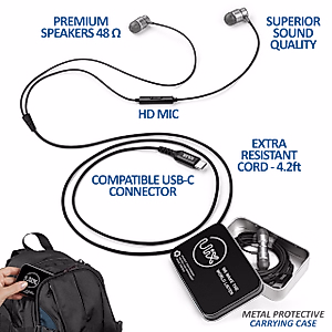 UliX Rider USB C Headphones, 5 Years Warranty, Magnetic USB-C Earbuds for iPhone 16 15 Pro Max Plus Samsung Galaxy S24 S23 Ultra S22 S21 FE S20 Z Flip 3 Fold 4 A53 A54, USB Type C Earphones - Grey