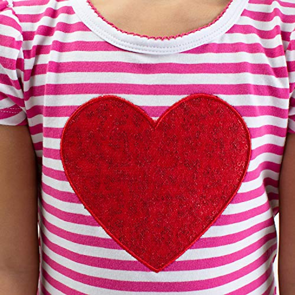 Bonnie Jean Girl's St Valentine's Day Pink and Red Heart Tunic Shirt and Leggings Set (3T, Red)