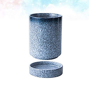 Organizer Box Silverware Ceramic Utensil Holder Shelf Rack Stand Countertop Kitchen Utensil Organizer Flatware Drying Basket for Forks Spoon Chopsticks Blue Utensils