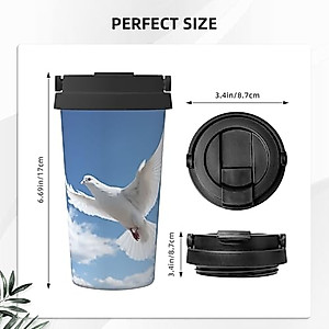 WANGXUEE Flying Dove Print 500ml Stainless Steel Travel Tumbler Double Wall Vacuum Insulated Coffee Mug