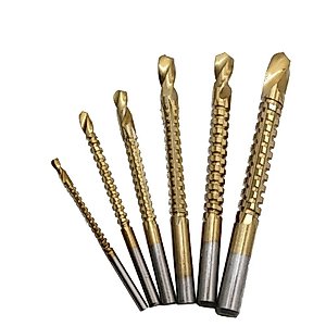 Hovico 6pcs 3-8mm Titanium HSS Drill & Saw Bit Set Cutting Carpenter Wood Metal Plastic Hole Tool