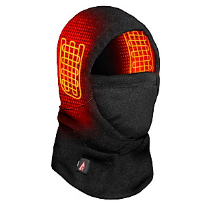 ActionHeat 5V Battery Heated Fleece Balaclava Face Mask Men - Winter Face Mask for Cold Weather, Unisex Heated Hat, One Size Black
