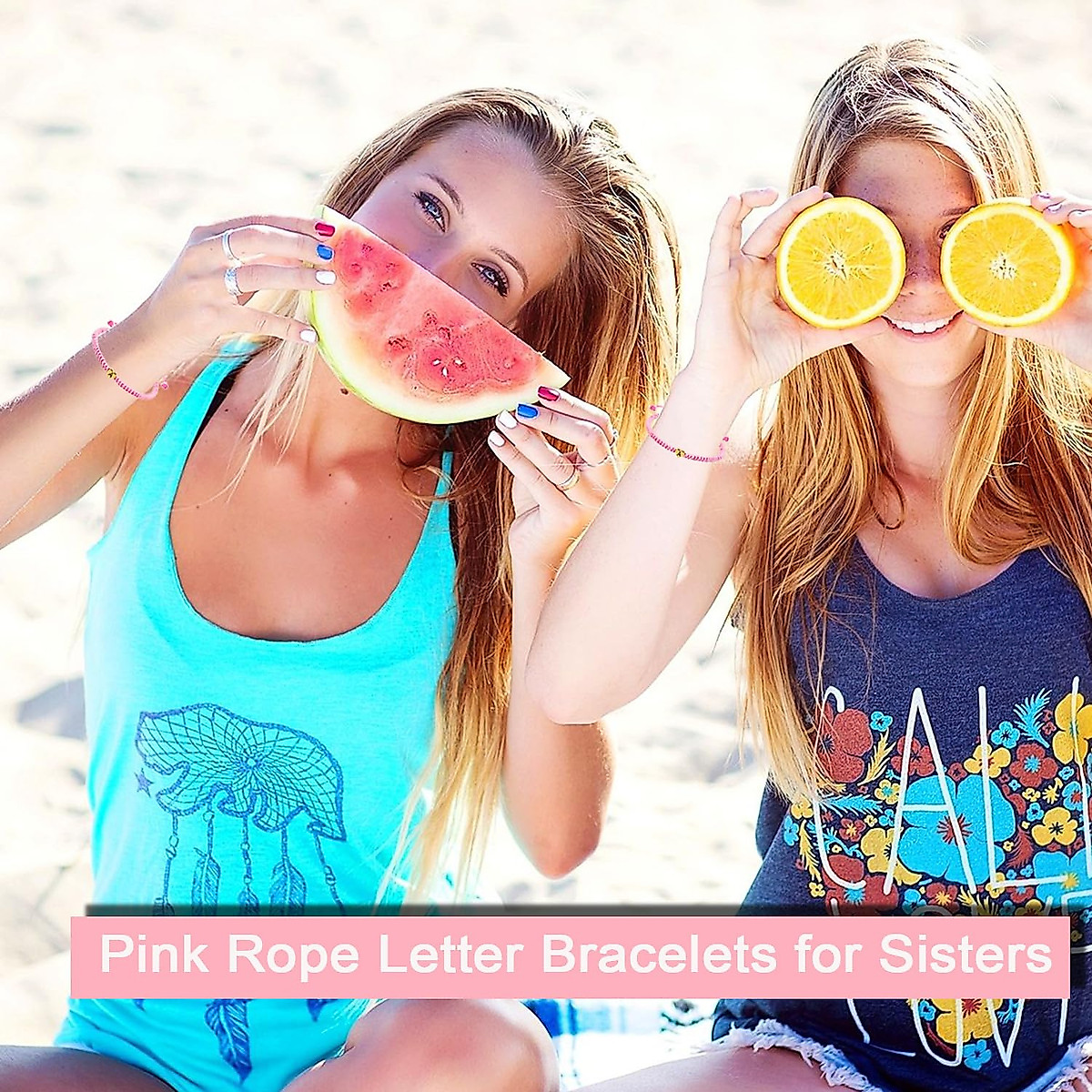 Pink Weave Rope Letter Bracelet for Women, Initial Bracelet Heart Charm 26 Letters A-Z Alphabet Handmade Adjustable Jewelry for Couple Teenage Girls Sister Valentines Day Mother's Day (Pink-C)