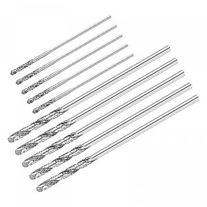 uxcell 10 Pcs 0.9mm 1.7mm Diamond Twist Drill Bits High Speed Steel for Glass Sea Shells Stone Tiles