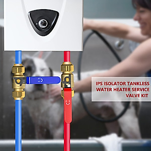 Hourleey 2 Pieces 1/2 Inch Push-Fit Full Port Ball Valve for Hot and Cold Water with Disconnect Clip, Water Stop Shut Off, 1 Piece Each