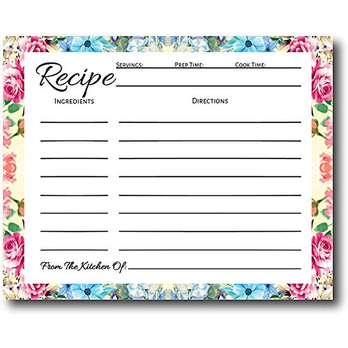 Pioneer Woman Recipe Box with Cards (50 Count Floral Recipe Cards), Recipe Card Box, Recipe Boxes, Recipe Cards 4x6 Inches, 4x6 Recipe Cards, Wooden Recipe Box (Acacia)