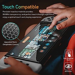 ivoler [4 Pack Tempered Glass Screen Protector Designed for Nintendo Switch OLED Model 2021&2023 with [Alignment Frame] Transparent HD Clear[Updated Version] Screen Protector for Switch OLED 7''