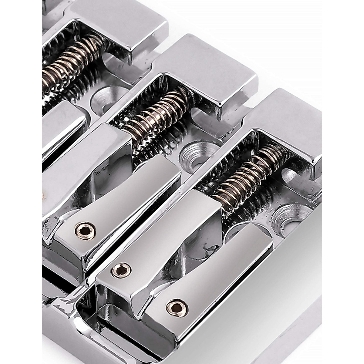 Bogart 4 String Bass Bridge A Style Top Load and String Through Body Tailpiece with Zinc Saddles for Electric Jazz Bass P Bass Chrome High Mass.