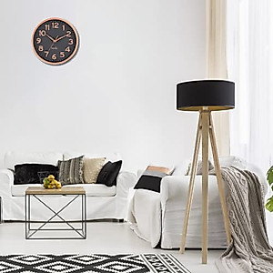 HIPPIH Wall Clock 2 Pack, 10 Inch Modern Wall Clocks Battery Operated, Non Ticking Silent Wall Clock, Simple Small Analog Wall Clock for Living Room, Bedroom, School, Office Decor (Rose Gold Black)