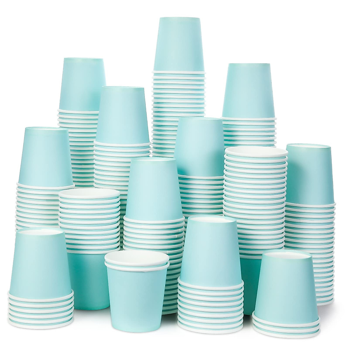 AOZITA [210 Pack] 3 oz Paper Cups, Sky Blue Mouthwash Cups, Disposable Bathroom Cups, Espresso Cups, Paper Cups for Party, Picnic, BBQ, Travel, and Event