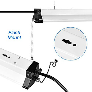 FAITHSAIL Linkable 8FT LED Shop Light, 110W, 12000 Lumen, 5000K, 8 Foot LED Fixture for Garage, Warehouse, Workshop, Plug in with Power Cord, Pull Chain, Daylight Lighting, 4 Pack