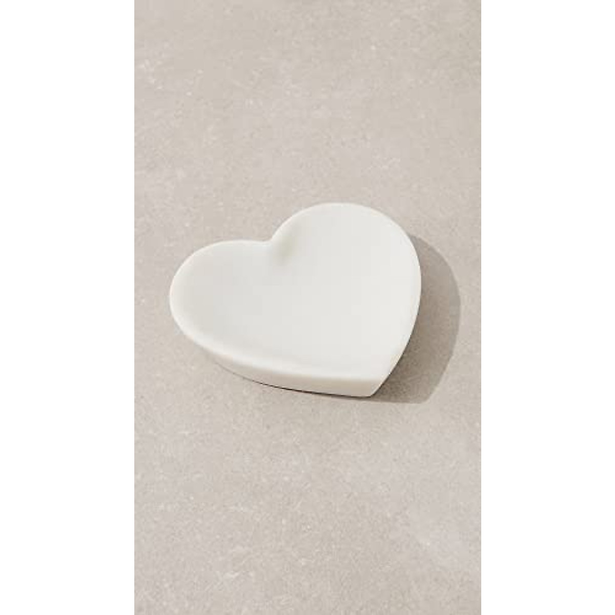 The Little Market Women's Marble Heart Dish, White Marble, One Size